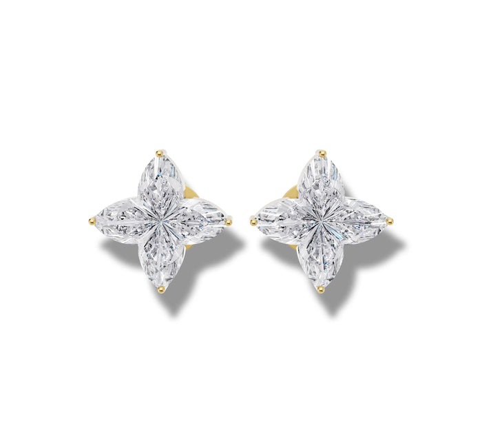 3 ct Lab-Grown Diamond Heavenly Lily Cut Stud Earrings – Vaama Jewellery